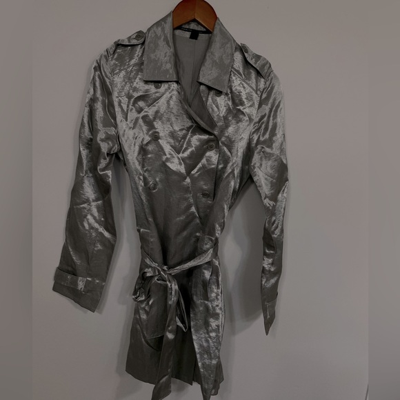 isda+co | Jackets & Coats | Silver Trench Coat By Issaco | Poshmark